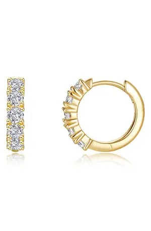 Lafonn Lafonn Bella Pavé Simulated Diamond Huggie Hoop Earrings Gold