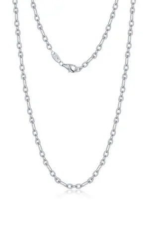 Lafonn Polished Paperclip Chain Necklace - Silver