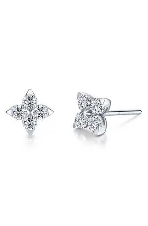 Lafonn Trillium Simulated Diamond Stud Earrings - Silver