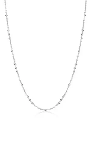 Lafonn Luna Chain Necklace With Polished Bead Stations - Silver