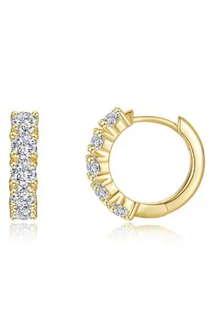 Lafonn Clara Pave Simulated Diamond Huggie Hoop Earrings - Gold