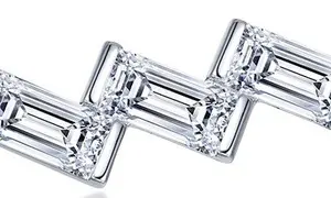 Lafonn Sculptural Baguette Simulated Diamond Pendant Necklace In Sterling Bonded With Platinum