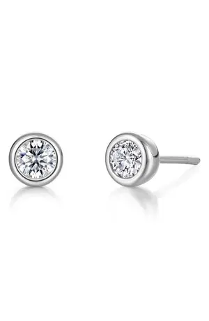 Lafonn Minimal Embrace Simulated Diamond Stud Earrings Silver