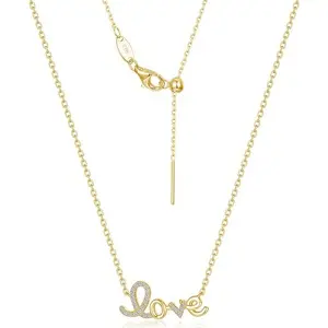 Lafonn Love Pendant Necklace With Pavé Simulated Diamonds - Gold