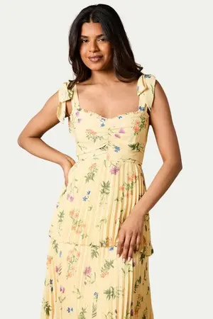 OASIS Petite Tie Shoulder Midi Dress