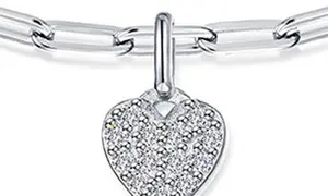 Lafonn Simulated Diamond Key Charm Bracelet - Silver