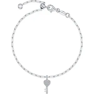 Lafonn Simulated Diamond Key Charm Bracelet - Silver