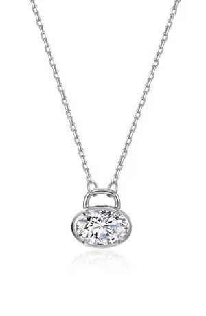 Lafonn Oval Lock Necklace - Silver