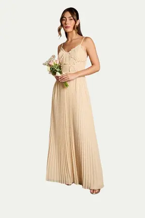 OASIS Chiffon Ruffle Strap Maxi Dress - Ivory