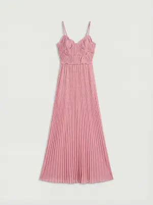 OASIS Chiffon Ruffle Strap Maxi Dress - Rose