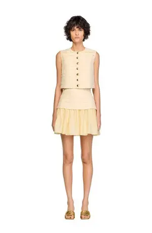 Sandro Short Pleated Skirt