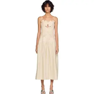 Sandro Guipure Maxi Dress - Ecru