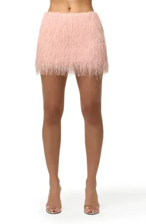 Naked Wardrobe Fringe Miniskirt - Peach