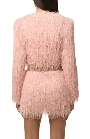 Naked Wardrobe Fringe Crop Jacket