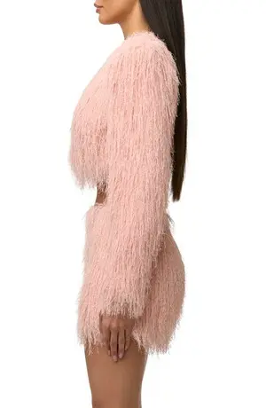 Naked Wardrobe Fringe Crop Jacket