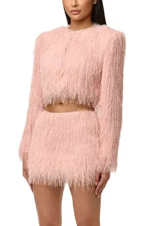 Naked Wardrobe Fringe Crop Jacket