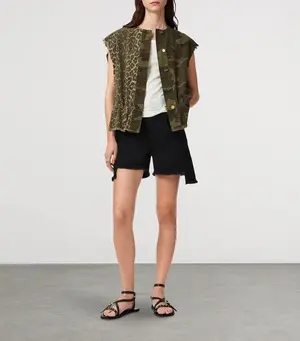 ALLSAINTS Mixed Print Denim Waistcoat