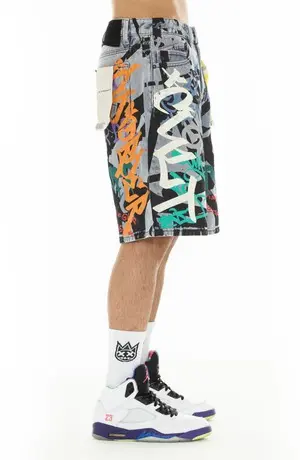 CULT OF INDIVIDUALITY Distressed Denim Shorts
