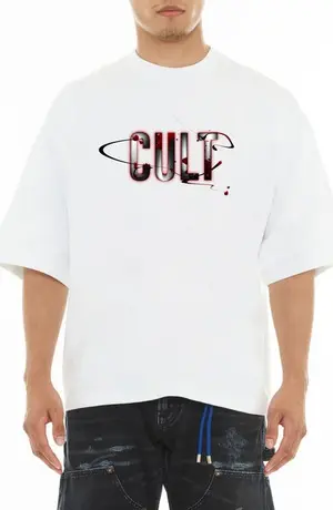 CULT OF INDIVIDUALITY Crewneck Graphic T-shirt - White