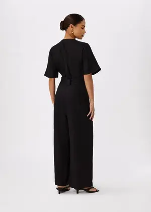 Whistles Fiona Linen Button-front Jumpsuit - Black