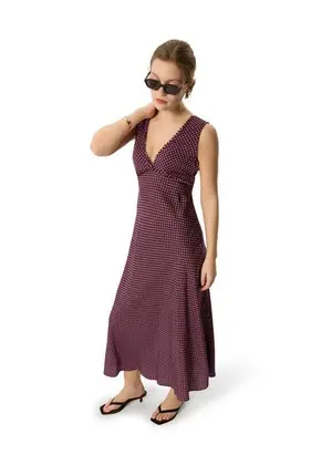 Whistles Mini Spot Sleeveless V-neck Dress - Purple/multi