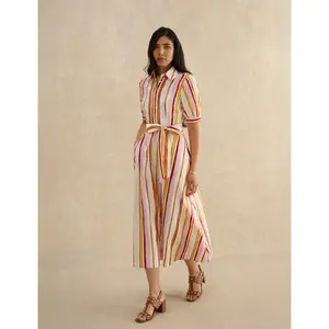 HOBBS LONDON Belted Shirt Midi Dress - Ivorymulti