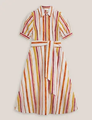 HOBBS LONDON Belted Shirt Midi Dress