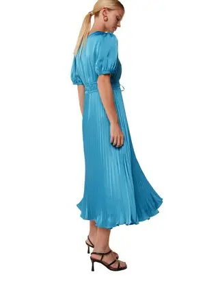 Whistles Delilah Satin Pleat Maxi Dress