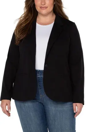 LIVERPOOL Fitted One-button Blazer - Black