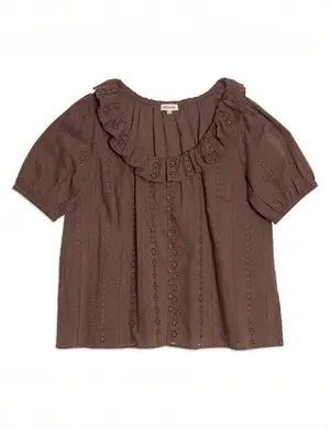 ALBARAY Ruffle Neck Button-front Blouse