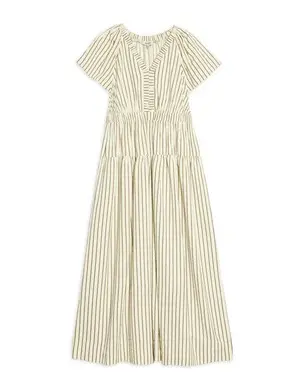 ALBARAY Stripe V-neck Maxi Dress