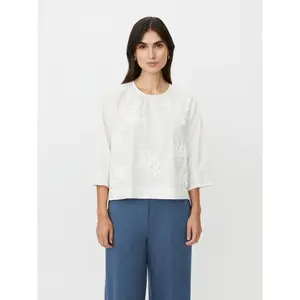 MASAI COPENHAGEN Madrenithra Embroidered Blouse - Jet Stream