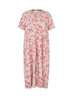 MASAI COPENHAGEN Floral Print V-neck Midi Dress