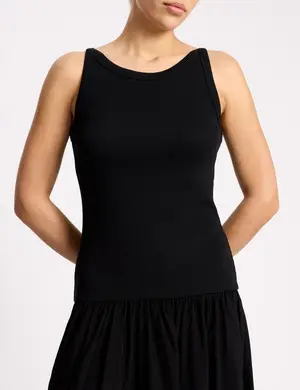 ALBARAY Ribbed Bodice Sleeveless Maxi Dress