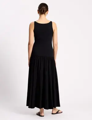 ALBARAY Ribbed Bodice Sleeveless Maxi Dress