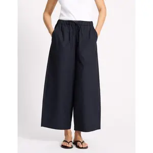 ALBARAY Drawstring Waist Barrel Leg Trouser