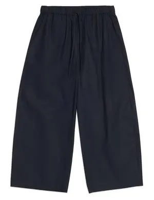 ALBARAY Drawstring Waist Barrel Leg Trouser