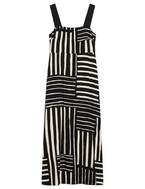 ALBARAY Patchwork Stripe Wide Strap Sundress