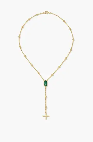 YOJ Rose Malachite Stone Necklace