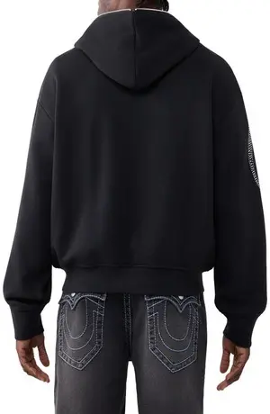 True Religion Crystal Logo Boxy Zip Hoodie