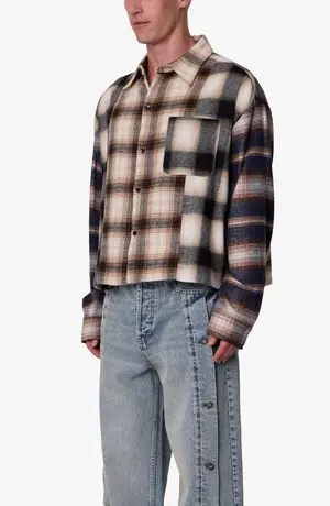 Mnml Paneled Flannel Shirt