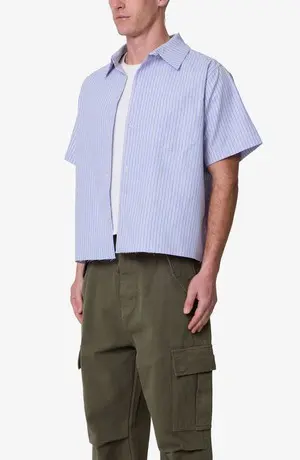 Mnml Stripe Poplin Short Sleeve Button-up Shirt