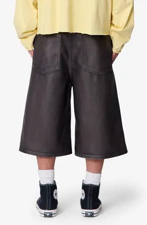 Mnml Ultra Baggy Washed Faux Leather Shorts