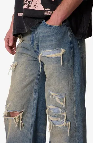 Mnml Ultra Wide Distressed Jeans