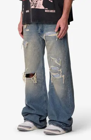 Mnml Ultra Wide Distressed Jeans