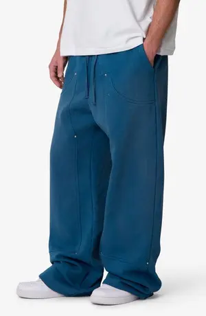 Mnml West Baggy Fit Double Knee Sweatpants - Blue