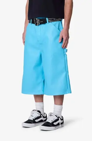 Mnml Ultra Baggy Faux Leather Work Shorts