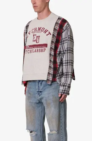 Mnml Mixed Plaid Cotton Cardigan
