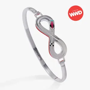 ALEX AND ANI Hot Wheels Figure 8 Racecar Tension Bangle - Silver