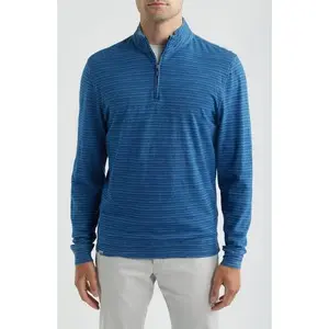 Johnnie-o Genova Stripe Jersey Quarter Zip Pullover